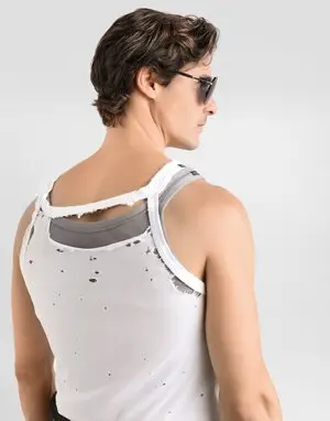 Dolce & Gabbana Distressed Jersey Tank Top