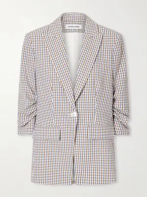 Veronica Beard Clayton Dickie Checked Cotton-seersucker Jacket