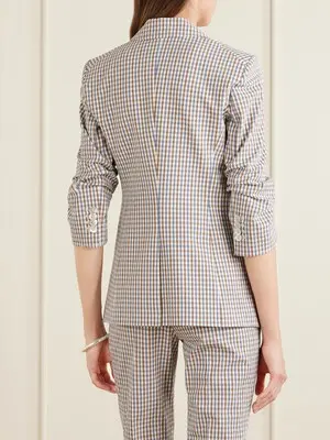 Veronica Beard Clayton Dickie Checked Cotton-seersucker Jacket