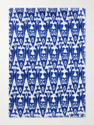 Anderson & Sheppard Printed Cotton-voile Scarf - Blue