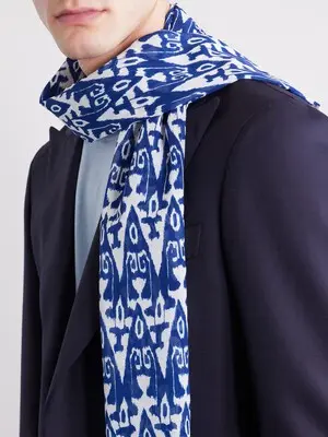 Anderson & Sheppard Printed Cotton-voile Scarf