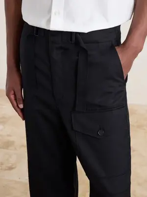 Auralee Wool Herringbone Cargo Trousers