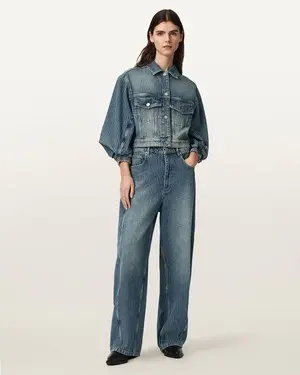 ALLSAINTS Carter Stripe Mid Rise Denim Jeans - Blue