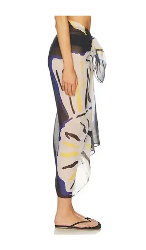 CALA DE LA CRUZ Luana Sarong In Black,cream - Calico