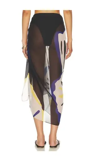 CALA DE LA CRUZ Luana Sarong In Black,cream - Calico