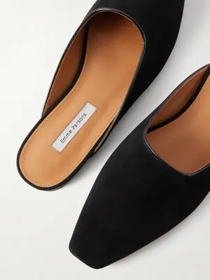 EMME PARSONS Suede Mules - Black