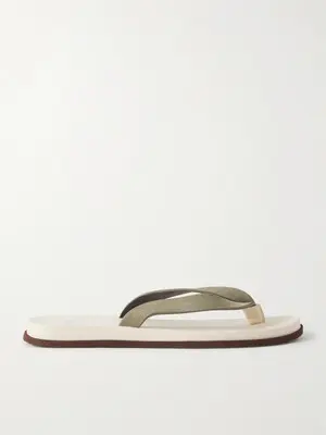 Brunello Cucinelli Suede Flip Flops - Neutrals
