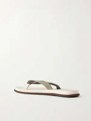 Brunello Cucinelli Suede Flip Flops - Neutrals