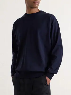 Auralee Luster Knitted T-shirt - Blue