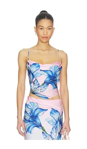 Rococo Sand Cowl Neck Floral Print Top - Multi