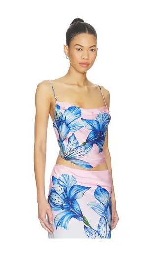 Rococo Sand Cowl Neck Floral Print Top - Multi