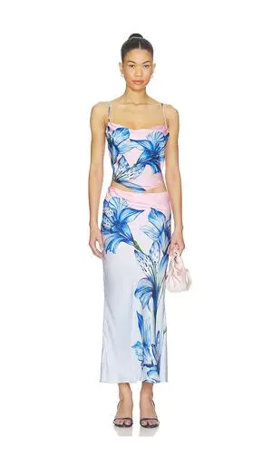 Rococo Sand Cowl Neck Floral Print Top - Multi