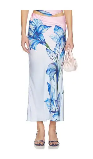Rococo Sand Floral Print Midi Skirt