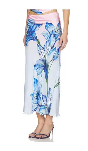 Rococo Sand Floral Print Midi Skirt