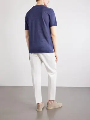 Zegna Oasi Knitted Linen T-shirt - Blue