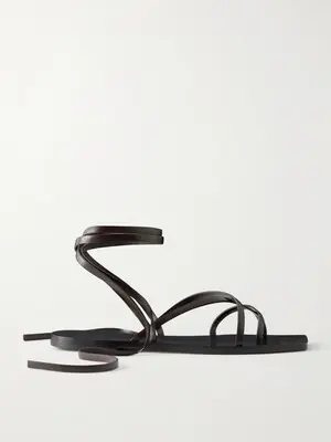 AeydĒ Norah Leather Tie Fastening Sandals - Brown