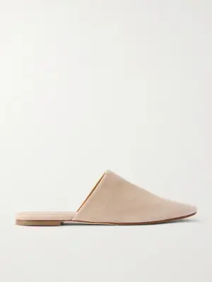 AeydĒ Rega Suede Slides - Neutrals