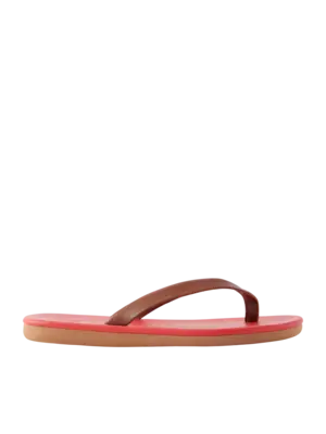 ANCIENT GREEK SANDALS Saionara Leather Flip Flops - Red