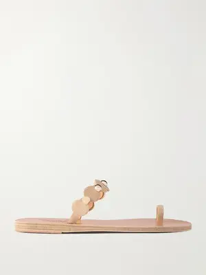 ANCIENT GREEK SANDALS Dirki Studded Leather Sandals - Metallic