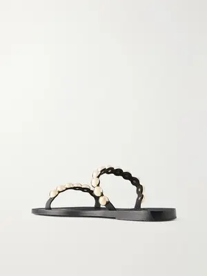 ANCIENT GREEK SANDALS Lambri Studded Leather Flats