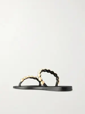 ANCIENT GREEK SANDALS Lambri Studded Leather Flats