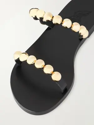 ANCIENT GREEK SANDALS Lambri Studded Leather Flats