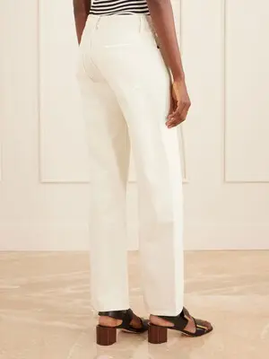 FRAME The Lowkey Low-rise Straight-leg Jeans - White