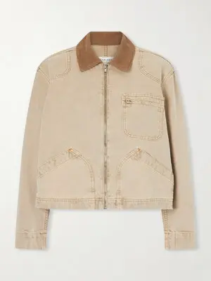 SLVRLAKE Harley Corduroy-trimmed Cotton-canvas Jacket - Green