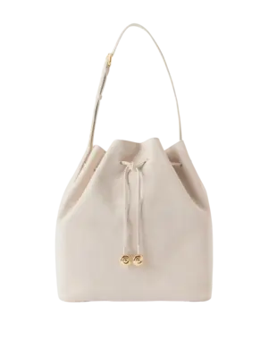 LIFFNER Charm Suede Drawstring Shoulder Bag - Neutrals