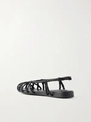 ANCIENT GREEK SANDALS Kardia Raffia Sandals - Black
