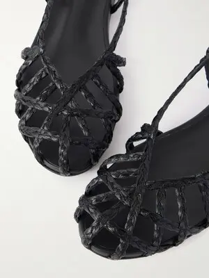 ANCIENT GREEK SANDALS Kardia Raffia Sandals - Black