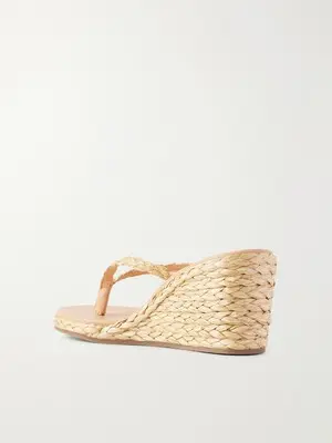 ANCIENT GREEK SANDALS Etheria Woven Raffia Wedge - Neutrals