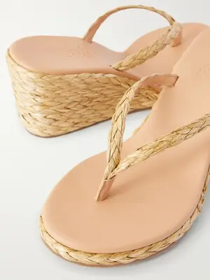 ANCIENT GREEK SANDALS Etheria Woven Raffia Wedge - Neutrals