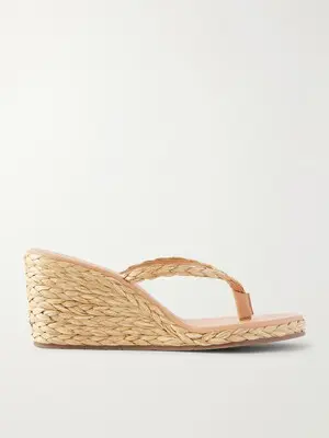 ANCIENT GREEK SANDALS Etheria Woven Raffia Wedge - Neutrals
