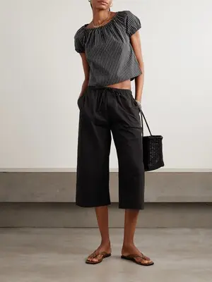 DEIJI STUDIOS Striped Organic Cotton-poplin Top