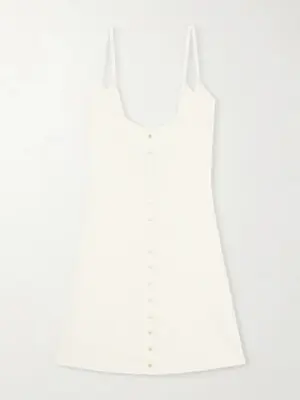 DONDE ESTEBAN Guayabera Knitted Mini Dress - Neutrals