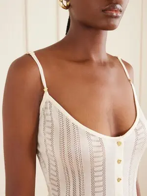 DONDE ESTEBAN Guayabera Knitted Mini Dress