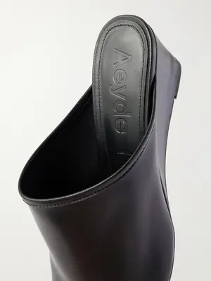 AeydĒ Suzanne Leather Wedge Sandals - Black