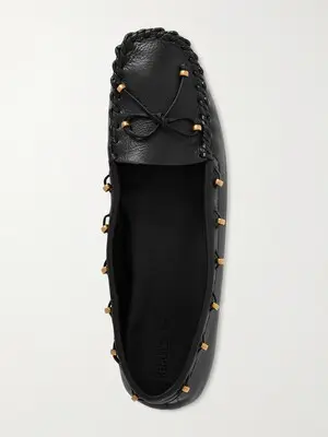 Khaite Milly Embellished Textured-leather Loafers - Black