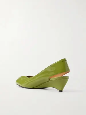 JIL SANDER Slingback Leather Pumps - Green