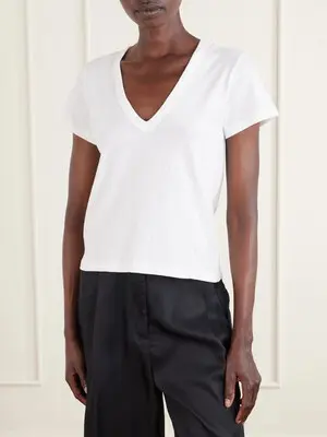 LESET Laura Cotton-jersey T-shirt - White