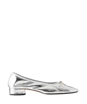 AeydĒ Onda Bow-detailed Crinkled Metallic Leather Pumps - Silver