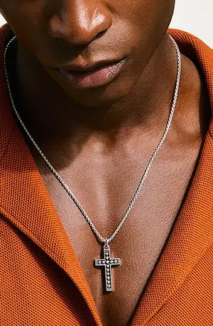 John Hardy Nailhead Cross Pendant Necklace - Silver