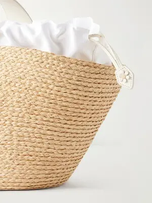 ROGER VIVIER Embellished Raffia-effect Tote Bag