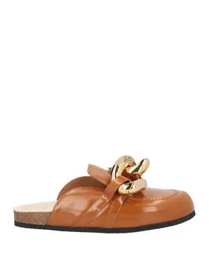 JW Anderson Calfskin Leather Clogs - Tan