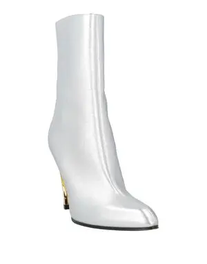 Alexander McQueen Ankle Boots In Metallic Leather