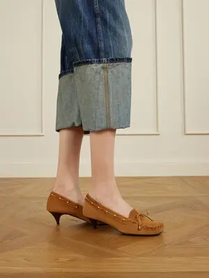 Khaite Milly Embellished Suede Pumps - Brown