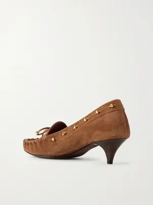 Khaite Milly Embellished Suede Pumps - Brown