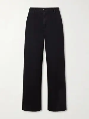 Eterne Benson Cotton-gabardine Straight-leg Pants - Black