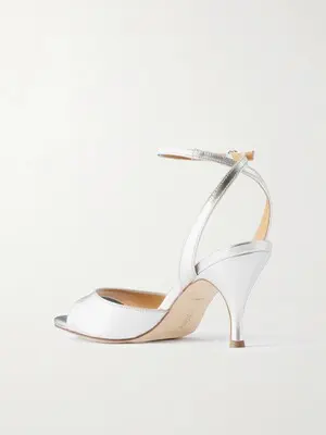 AeydĒ Jada 75 Metallic Leather Sandals - Silver